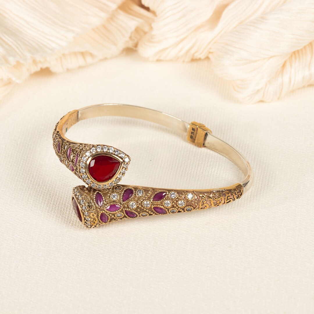 Ruby Bangle | Authentic Red Ruby Bracelet for Women | Statement ...
