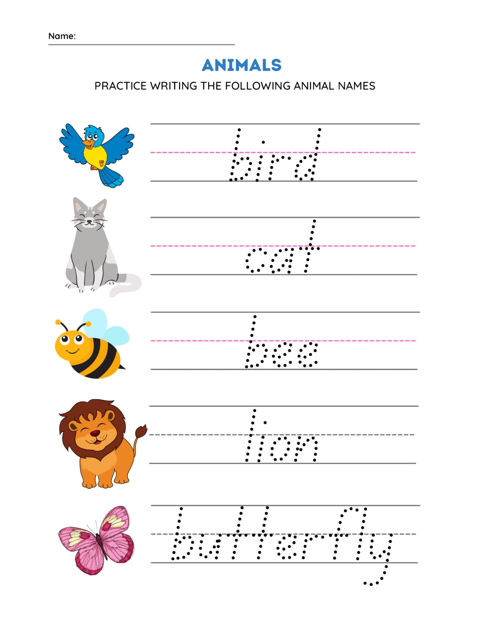 Fun Handwriting Practice Packet for Children / Kids - Etsy