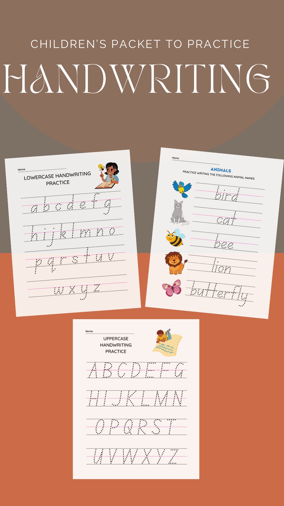Fun Handwriting Practice Packet for Children / Kids - Etsy