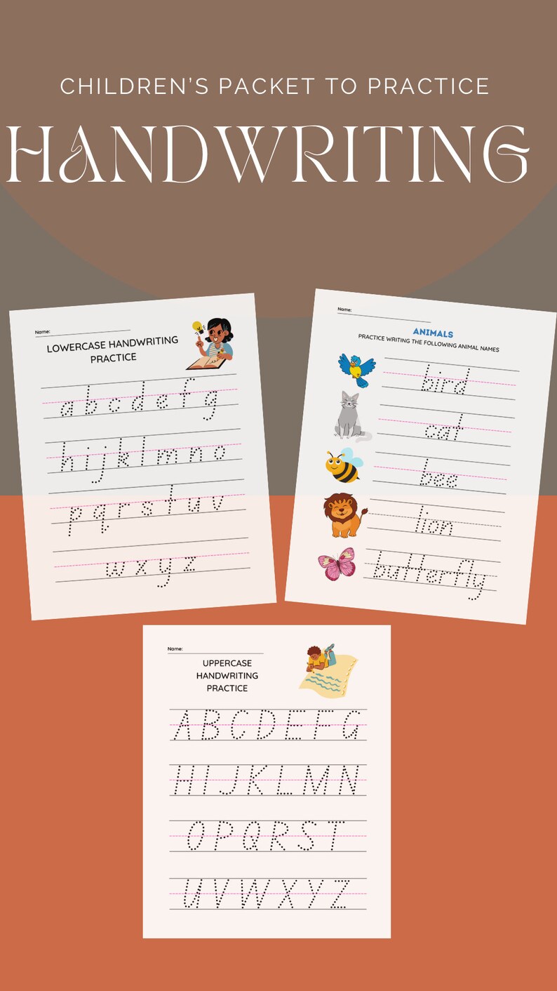 Fun Handwriting Practice Packet for Children / Kids - Etsy