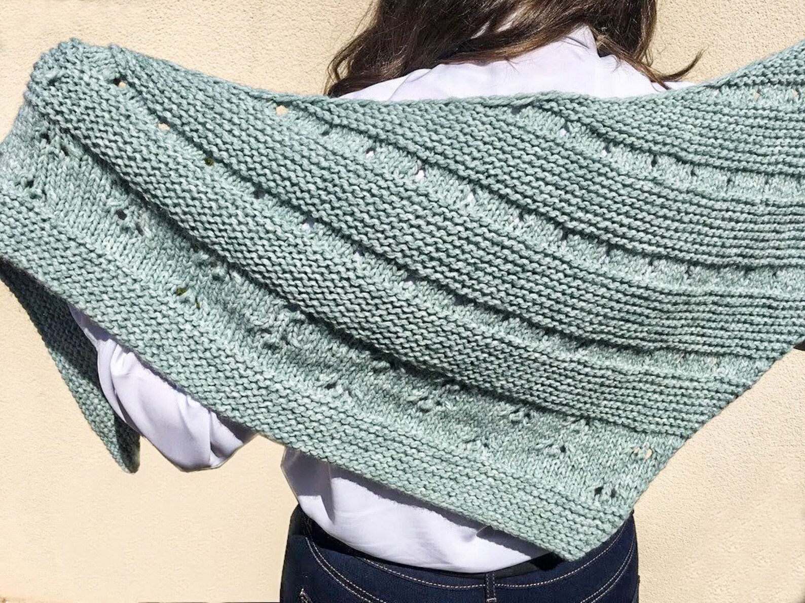 KNITTING PATTERN - Easy Knit Shawl - Asymmetrical Shawl Pattern - Easy ...