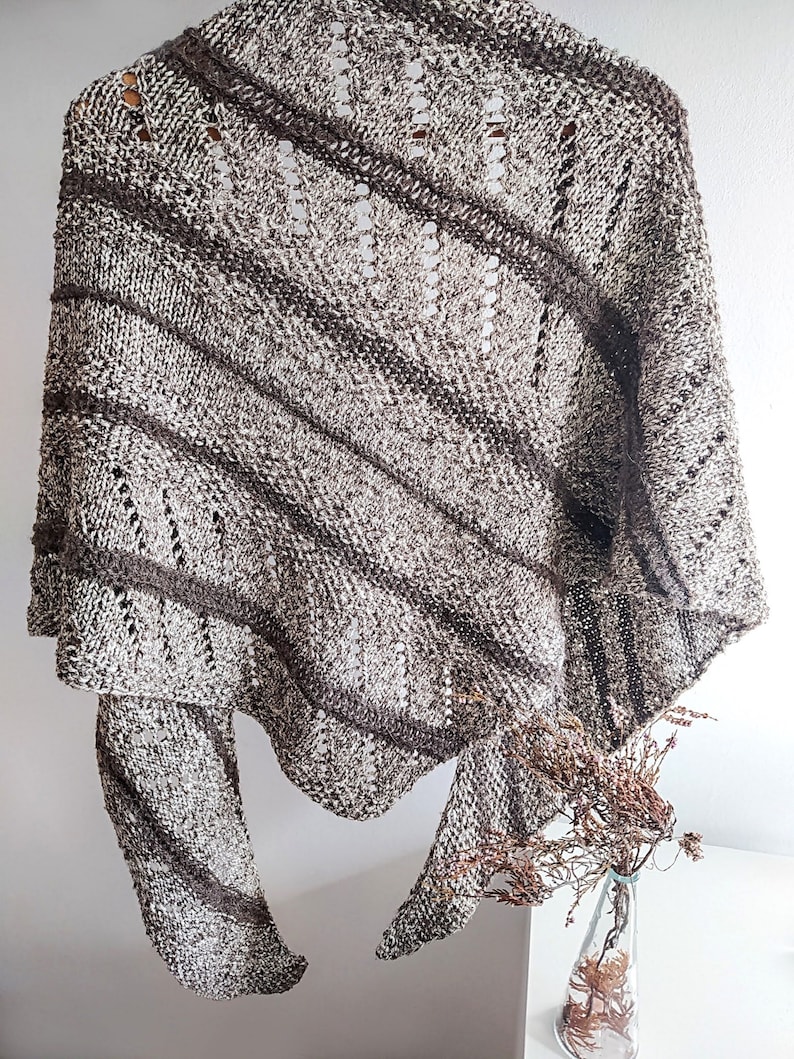 KNITTING PATTERN - Lace Knit Shawl - Easy Knit Shawl Pattern - Eyelet ...