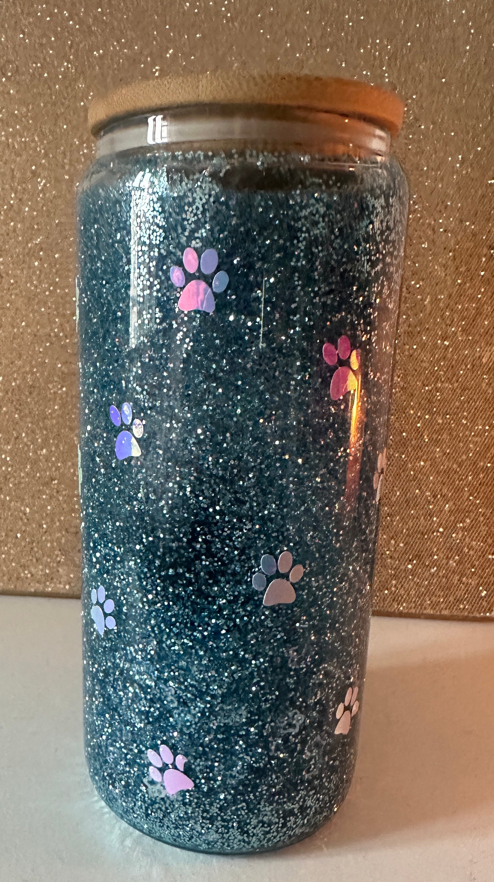 Iced Latte Glass Tumbler Dog Paw Theme - Etsy