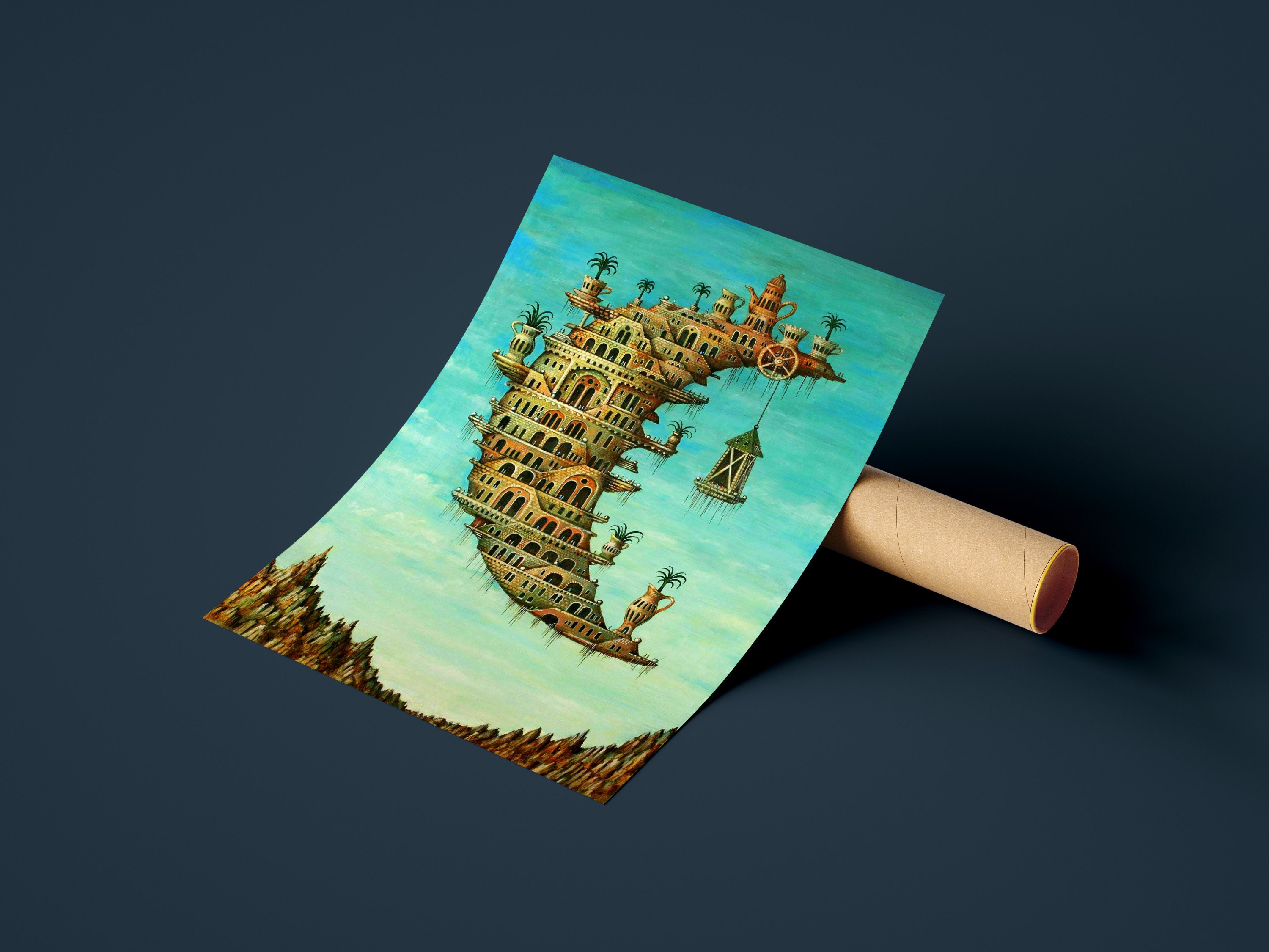 Salvador Dali Living on the Moon Deco Print Art Poster High Quality ...