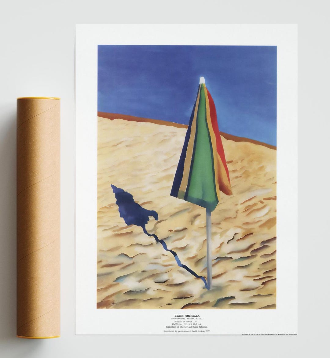 Beach Umbrella Poster | David Hockney Poster | 1972 Vintage Pop Art ...