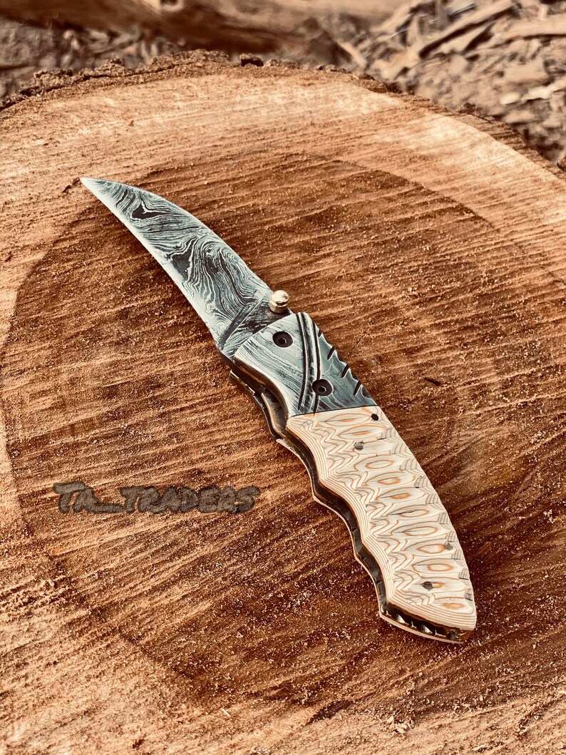Handmade Damascus Folding Knife Damascus Steel Knive Pocket - Etsy