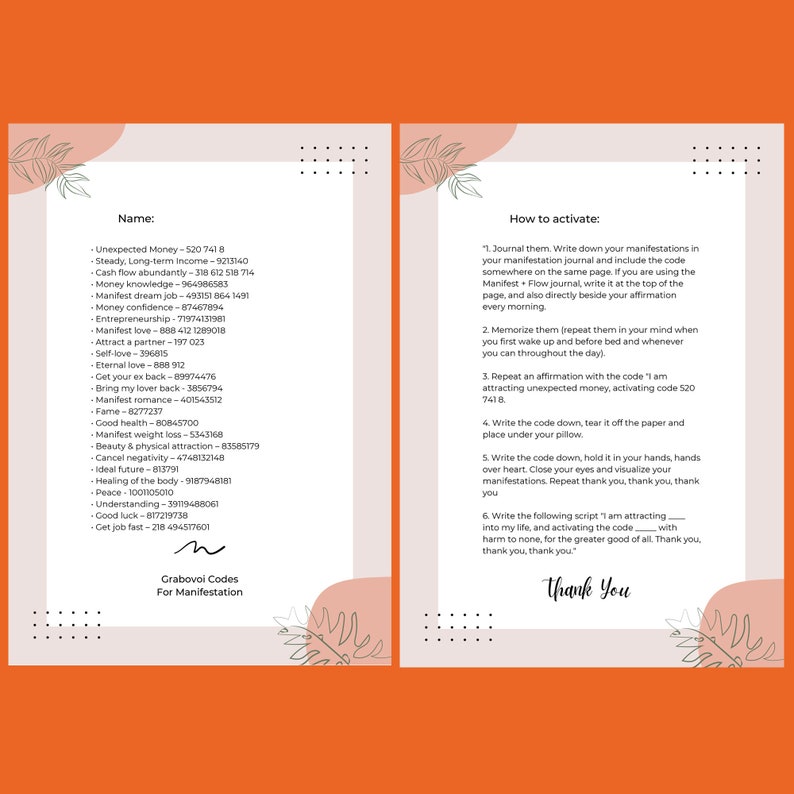 Manifestation Codes by Grigori Grabovoi - Etsy