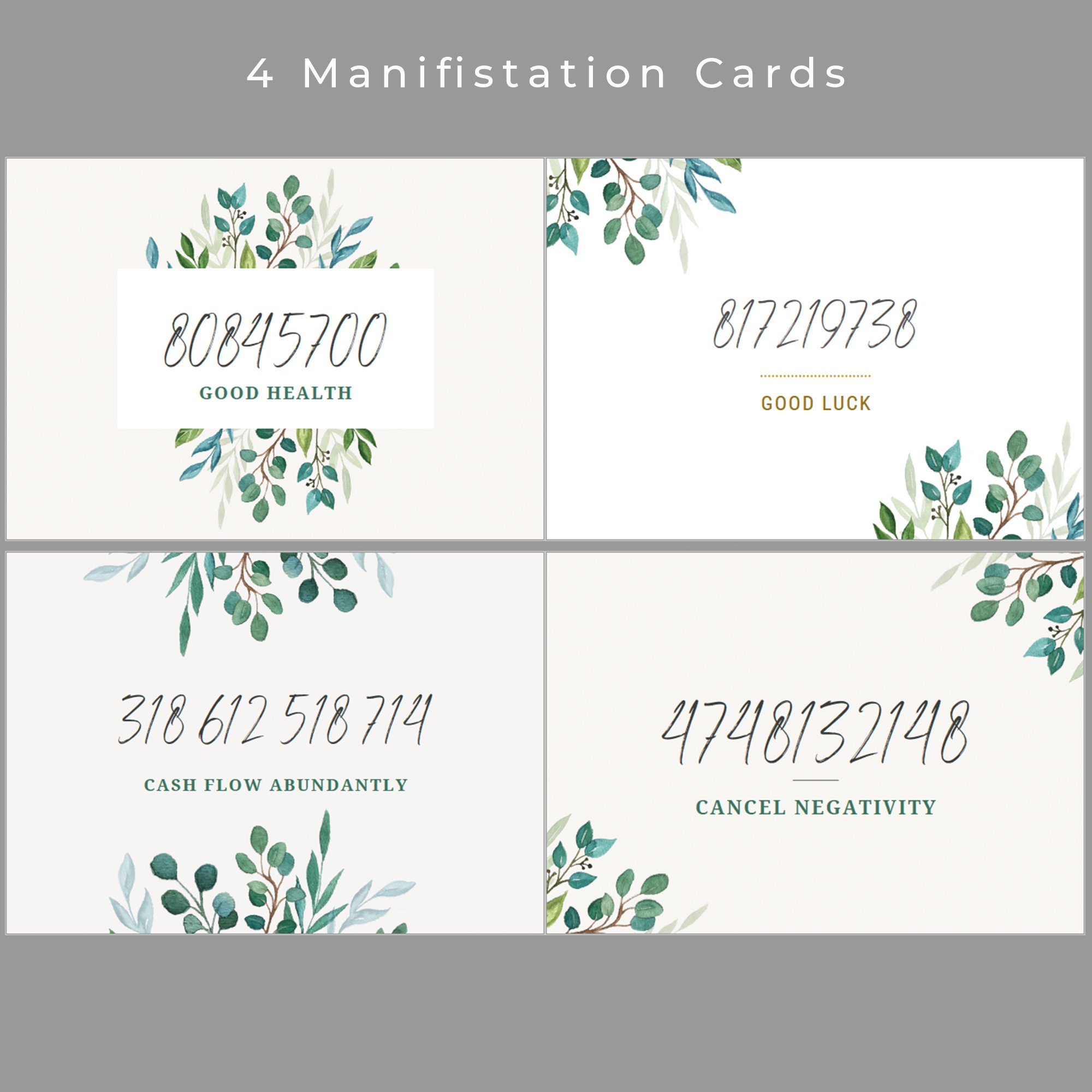 Grabovoi Number Cards | Cheat Code | Cash Flow | Good Luck ...