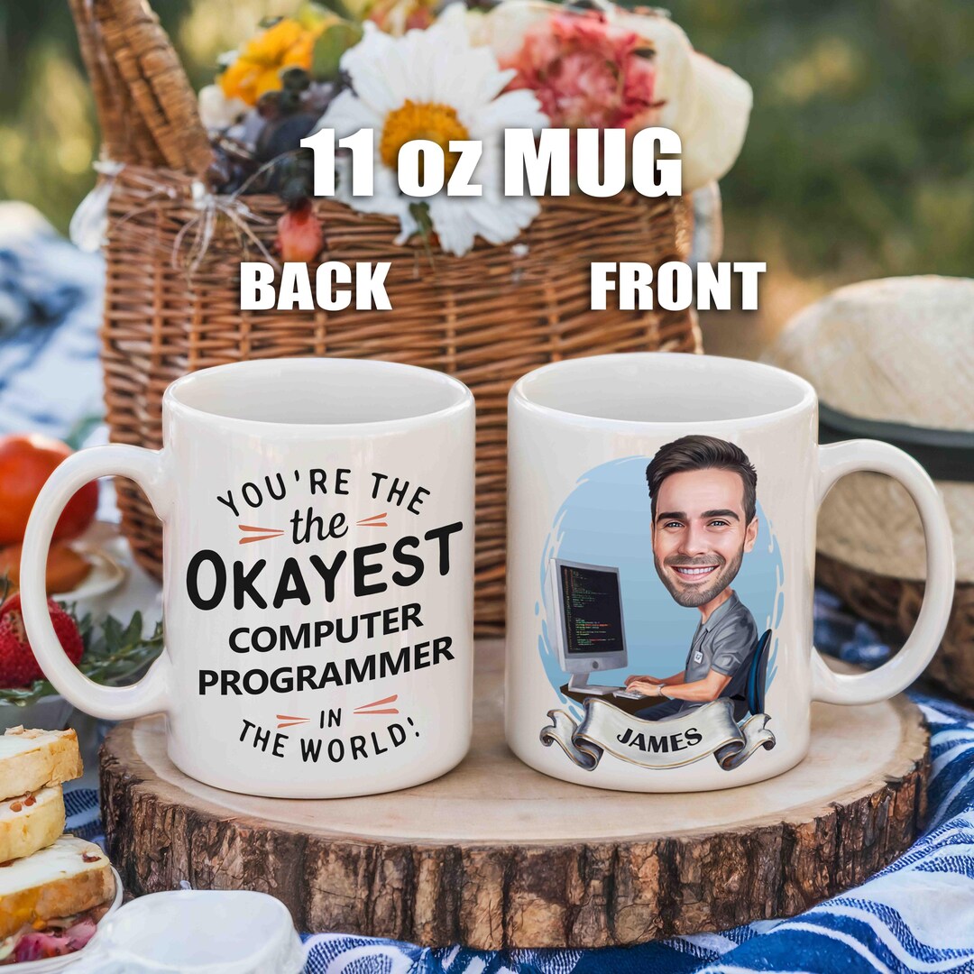 Computer Programmer Caricature From Photo, Funny Gift for Men, Unique ...