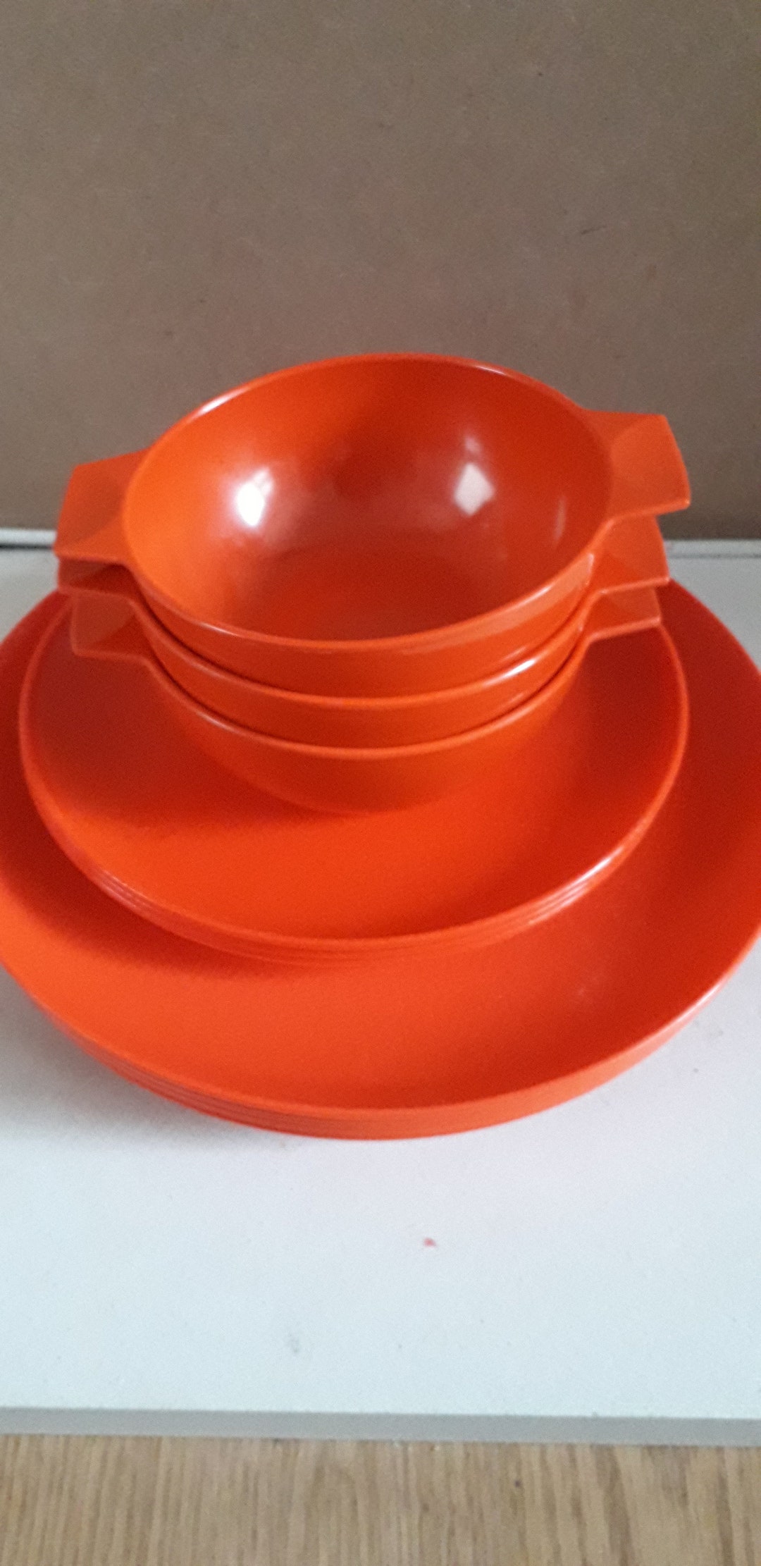 Melaware, Orange Bowls and Plates Style per Alimenti 1966 - Etsy