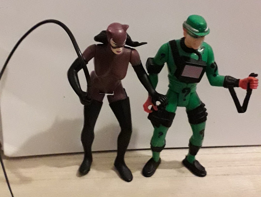 Catwoman and the Riddler D.C. Comics Figures 1995. - Etsy