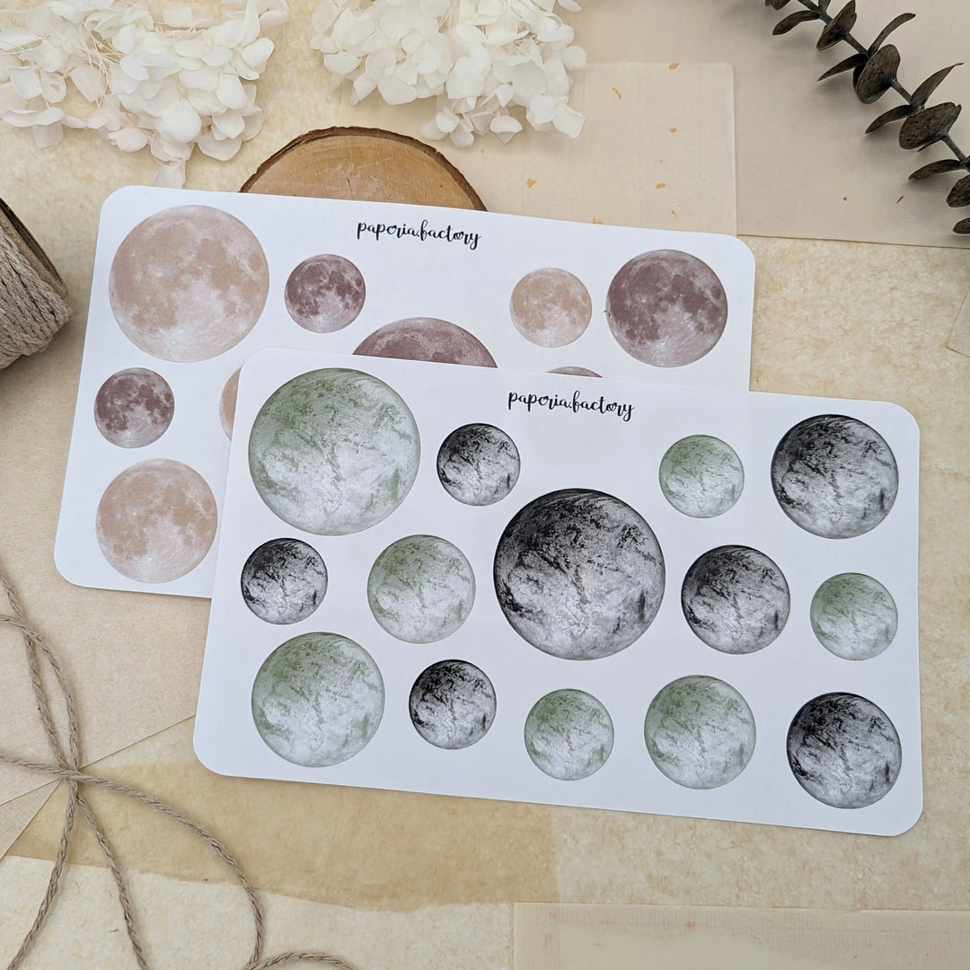 Sticker Sheet Moons • Galaxysticke • Moon Stickers • Bullet Journal ...