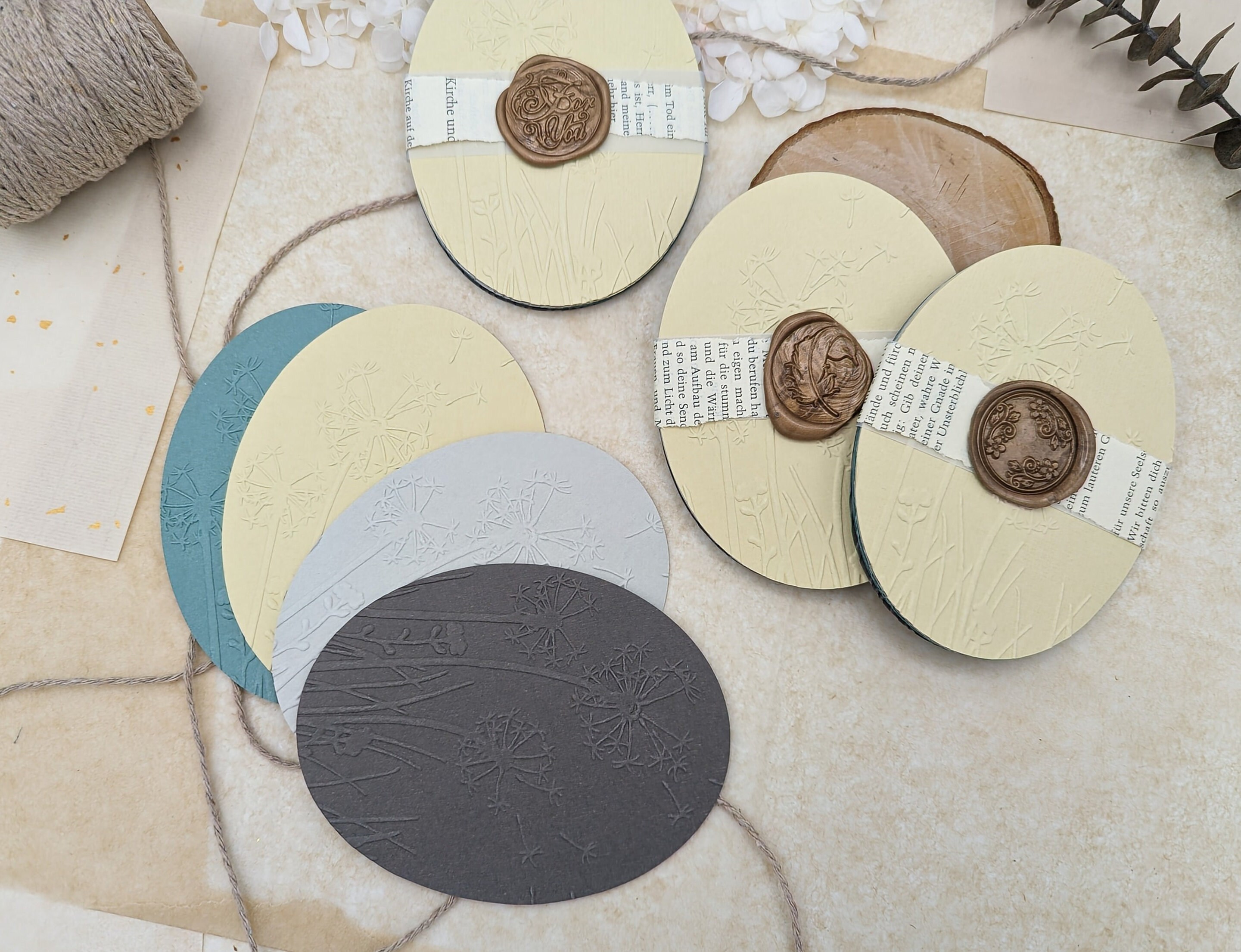 Embossed Kraft Paper Oval From 12 Pieces Planner - Etsy