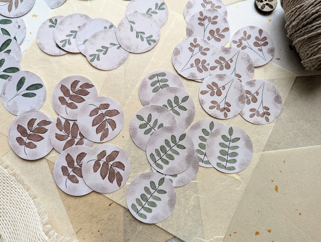 Round Paper Cut-outs Plant Motifs Paper Decoration Planner Decoration ...