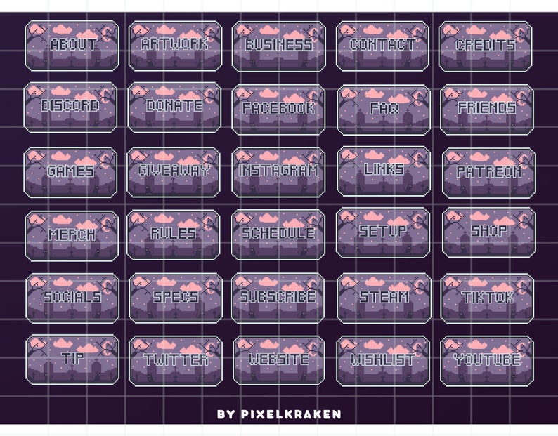 Twitch Pixel Art Panels Package for Halloween Spooky Stream Graphics - Etsy