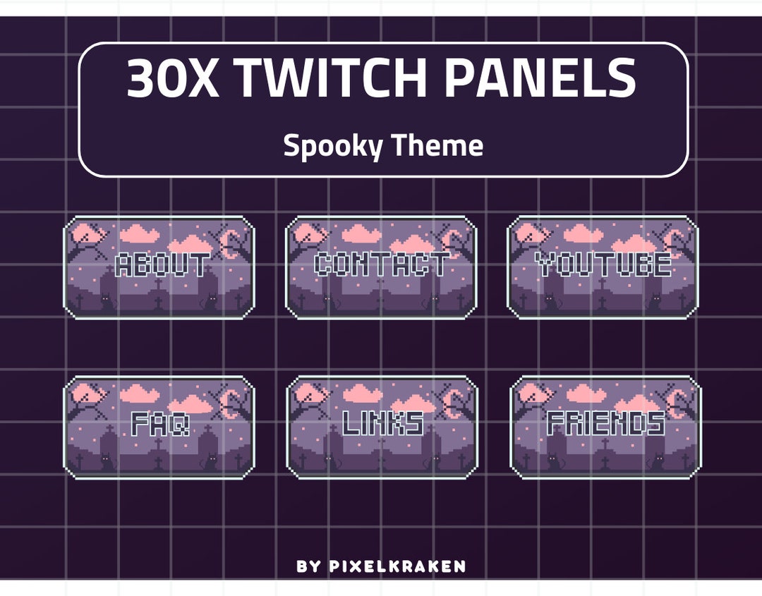 Twitch Pixel Art Panels Package for Halloween Spooky Stream Graphics - Etsy