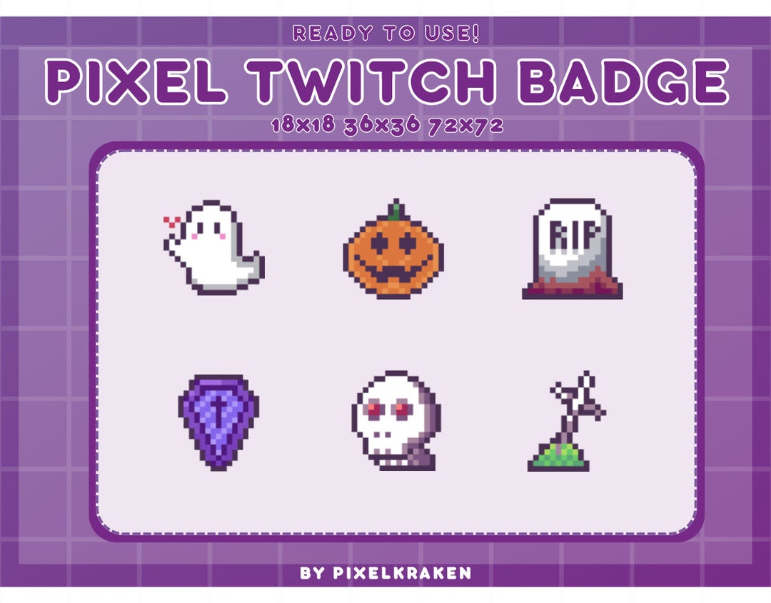Twitch Pixel Art Bit Sub Badges Set for Halloween Spooky Stream - Etsy