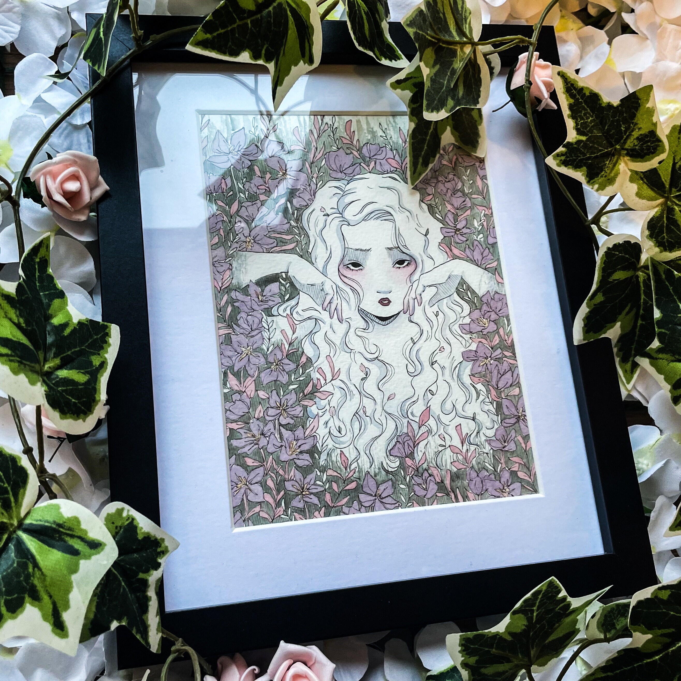 Rusalka Original Watercolour and Ink Framed Painting Eastern European ...