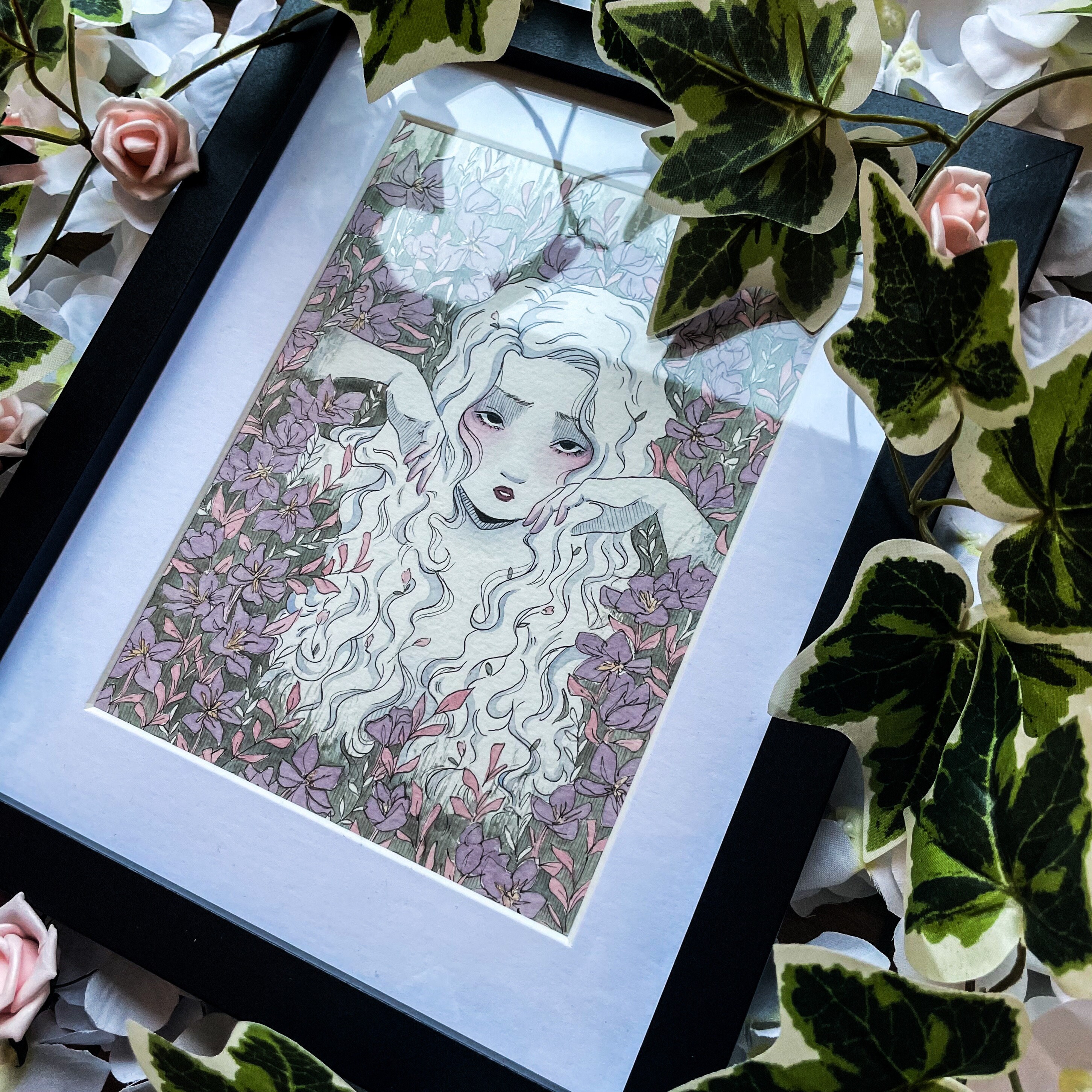 Rusalka Original Watercolour and Ink Framed Painting Eastern European ...