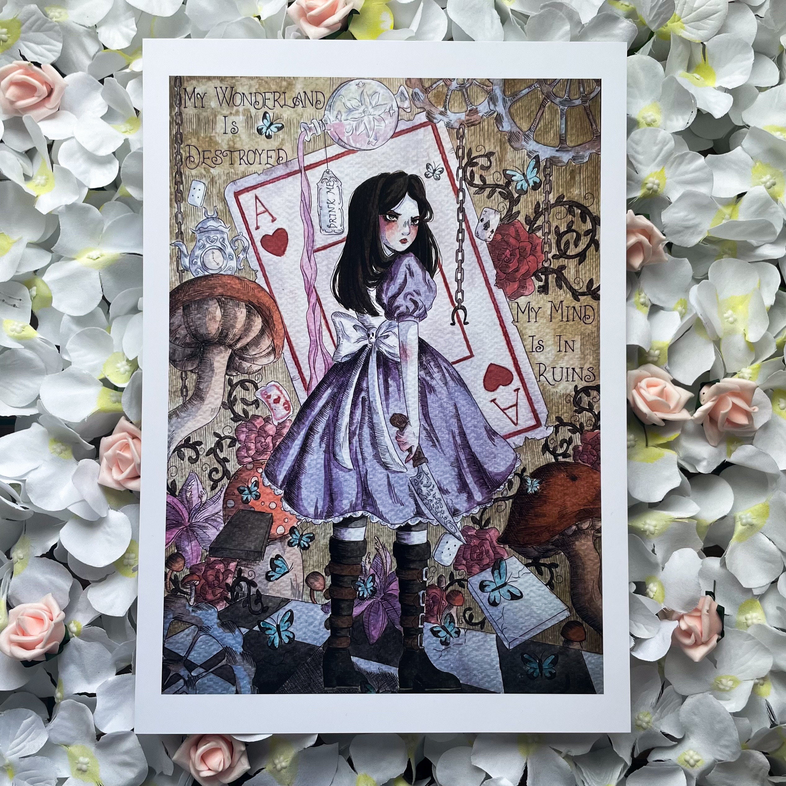 Alice: Madness Returns Fanart A4 Watercolour and Ink Art Print Dark ...
