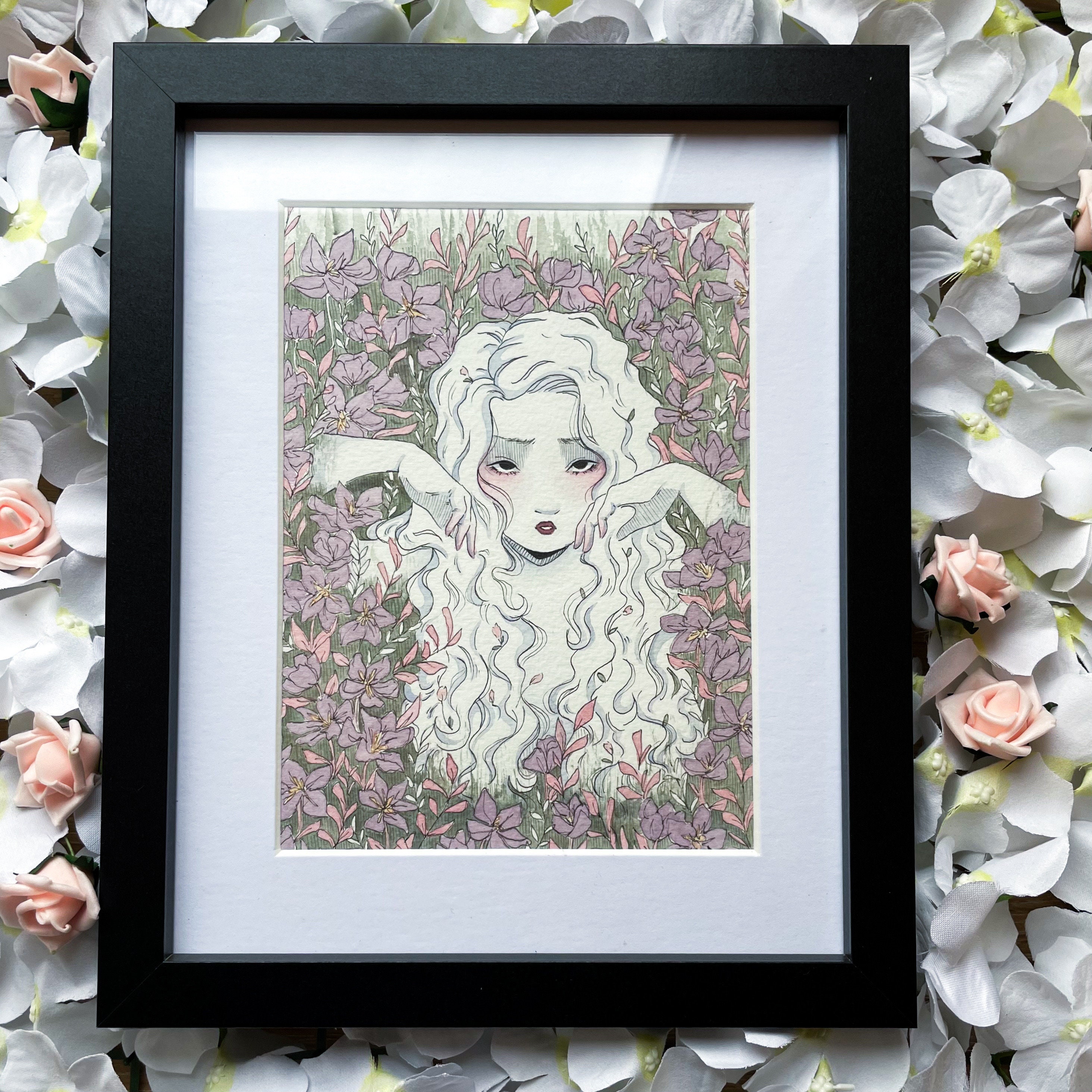 Rusalka Original Watercolour and Ink Framed Painting Eastern European ...