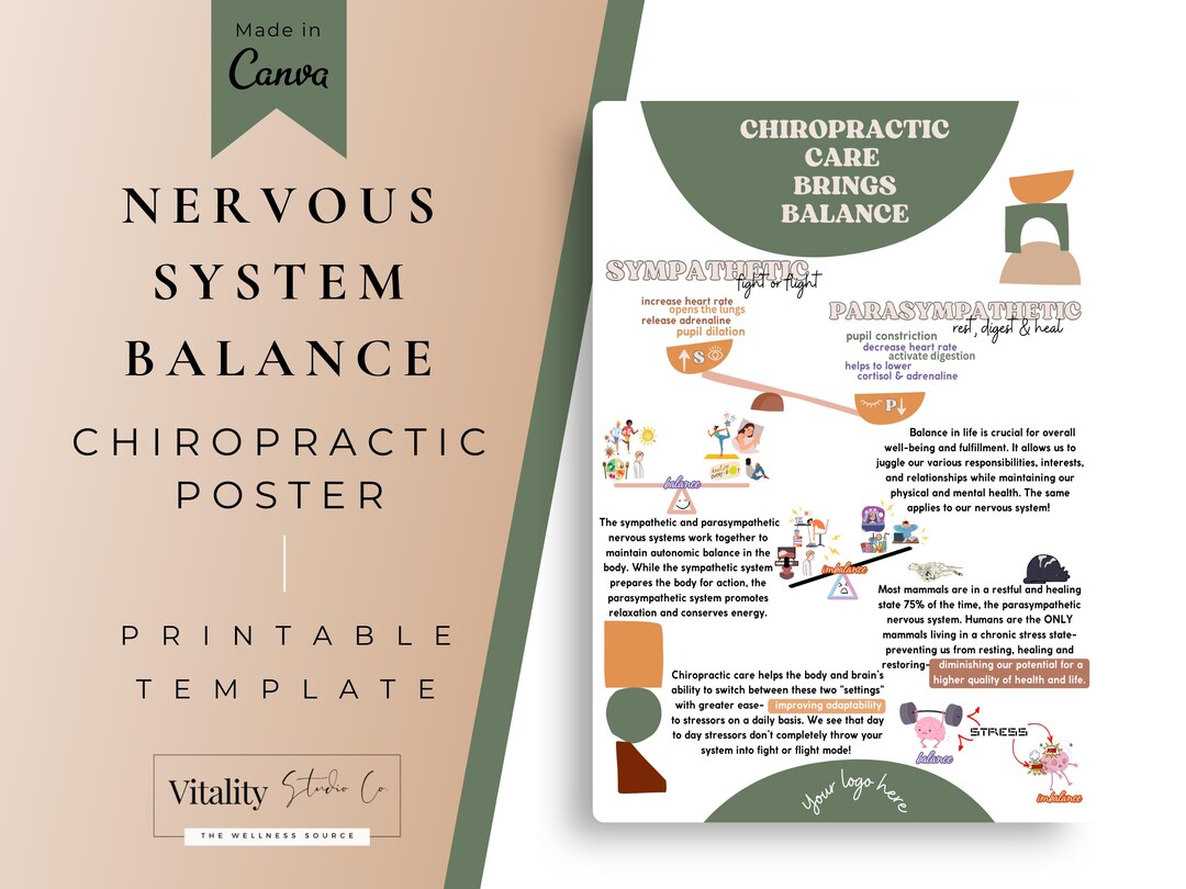 Chiropractic Nervous System Balance Poster - Patient Education Chart ...