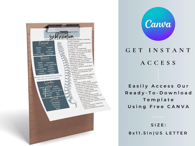 Chiropractic Spinal Subluxation Poster Educational Wall Art for Spinal ...