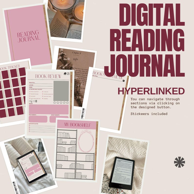 Digital Reading Journal | Vintage Library Vibes | Mood Board | Book ...
