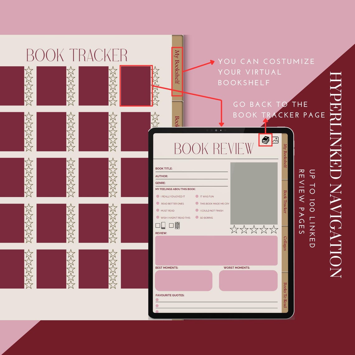 Digital Reading Journal | Vintage Library Vibes | Mood Board | Book ...