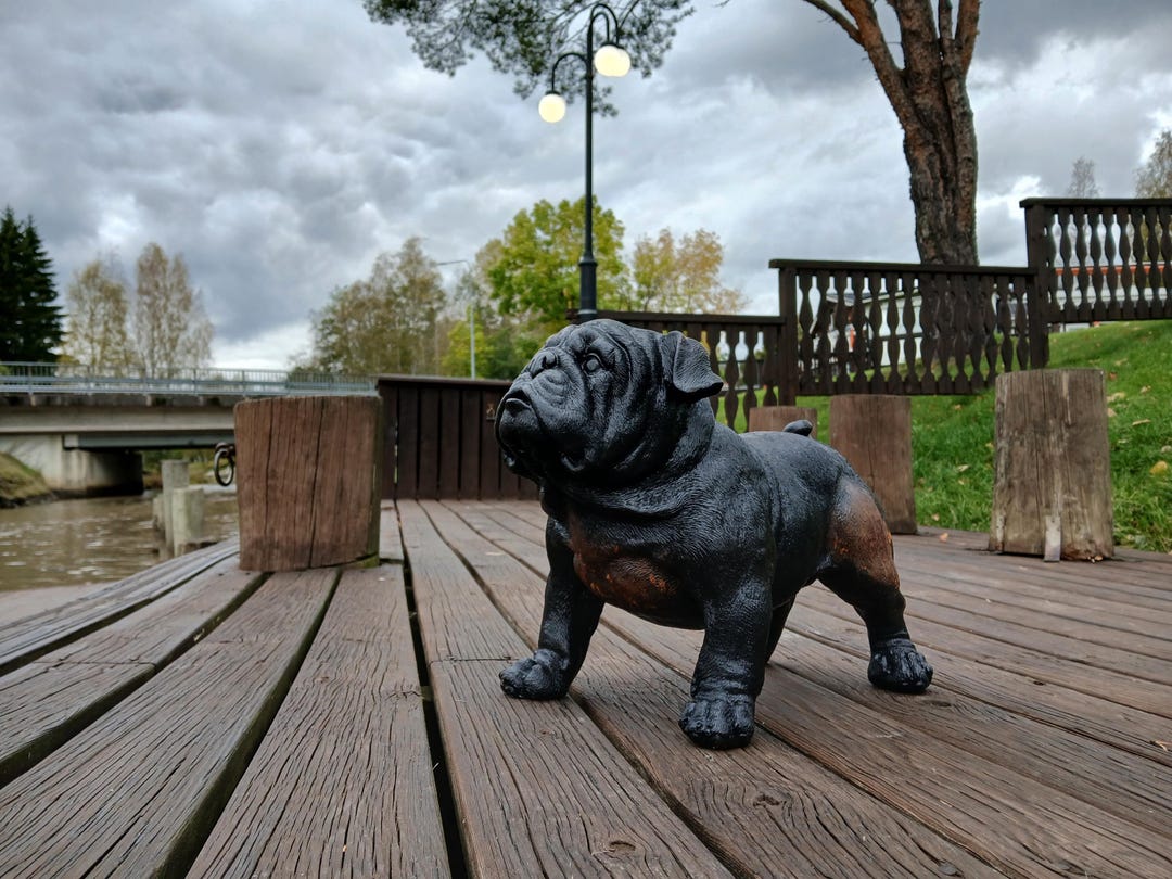 Large Bulldog Sculpture: Weatherproof Cement, Marble, Resin Dog ...