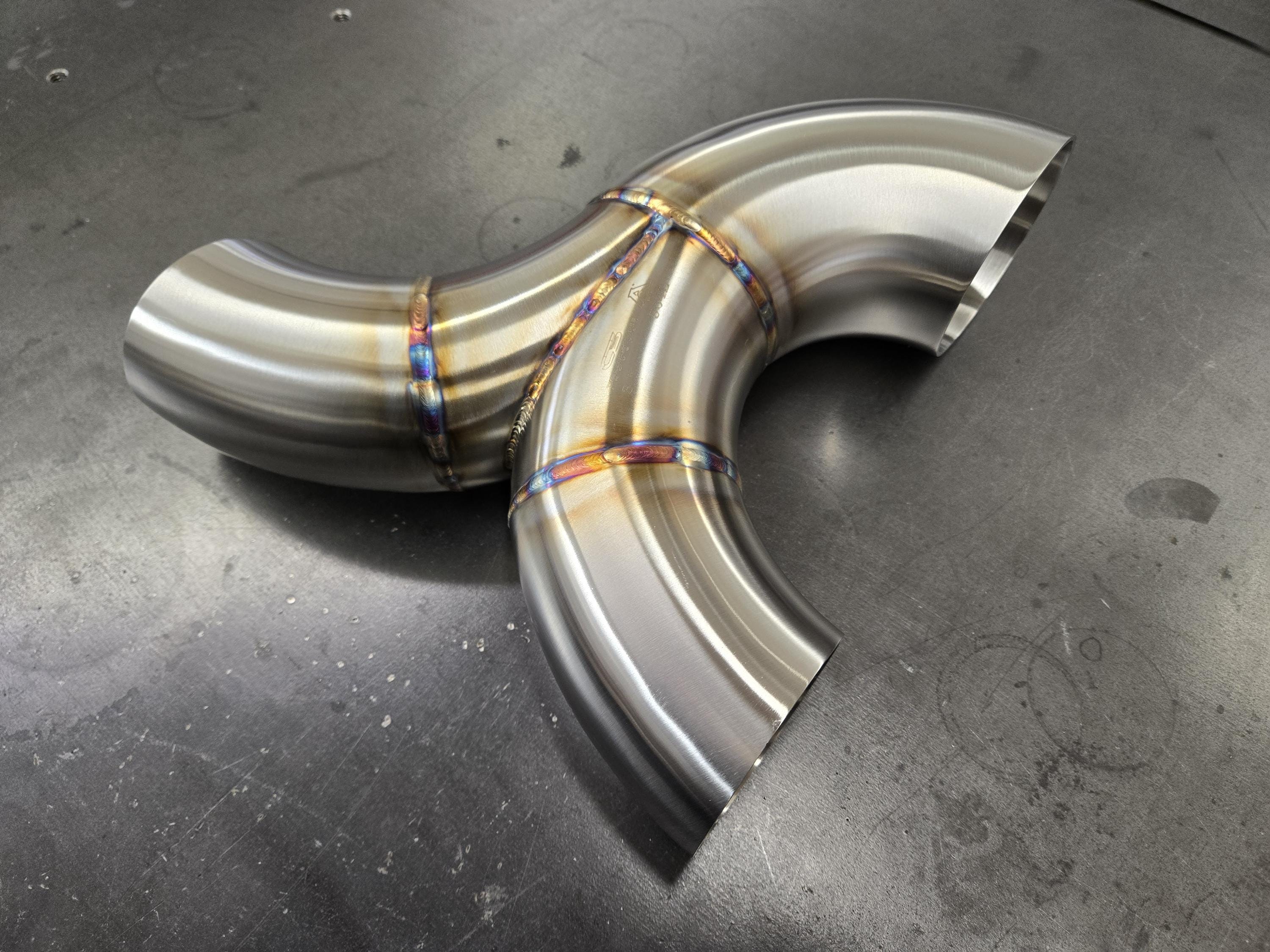 304 Stainless Steel Merge Collector: Dual 3" to Single 3.5", TIG Welded ...