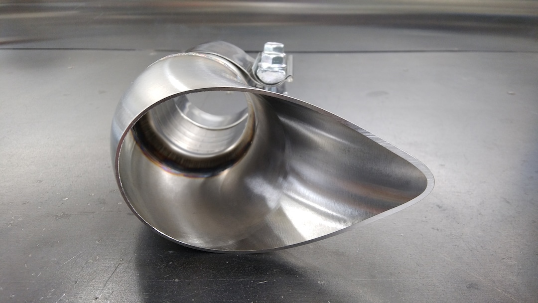 3 Teardrop Exhaust Tip 2.5 Inch ID Inlet .065 304 Stainless Clamp On - Etsy