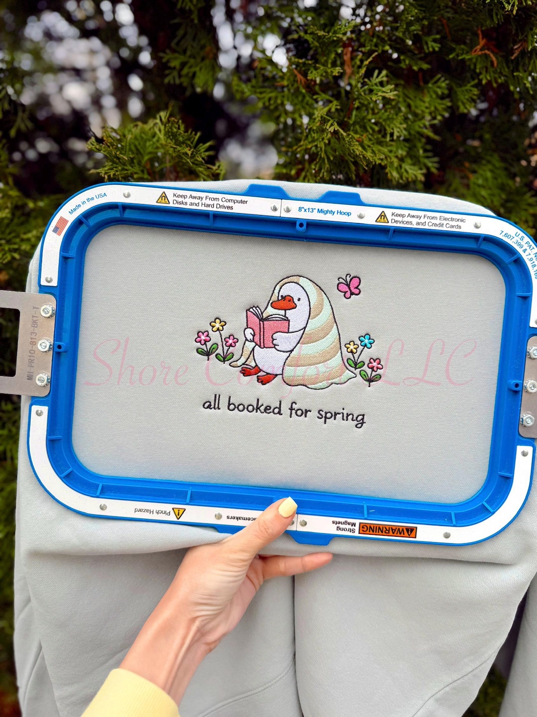 Spring Bookish Embroidery Design | Goose Floral Machine Embroidery ...