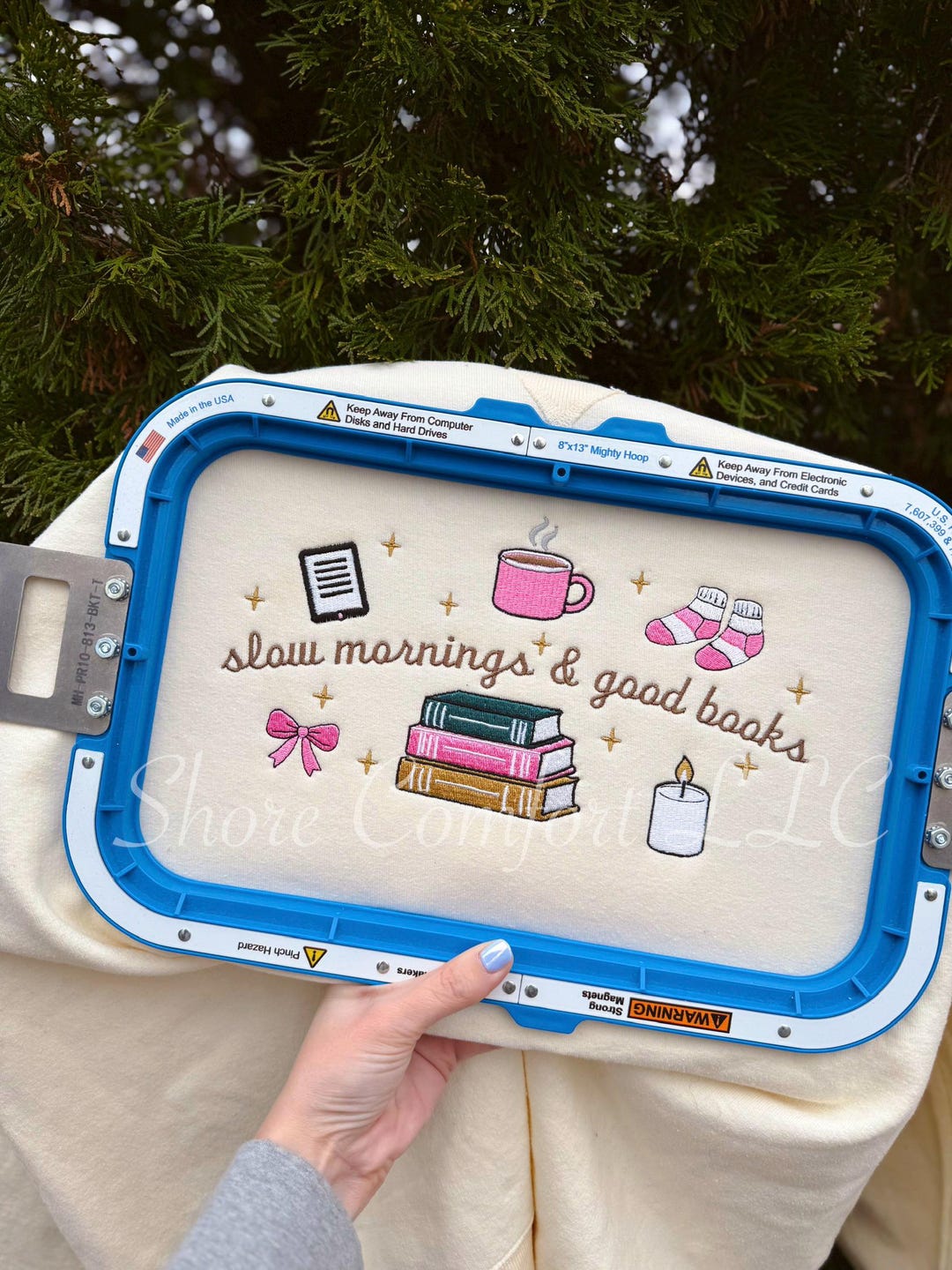 Bookish Embroidery Design | Cozy Book Machine Embroidery | Slow ...