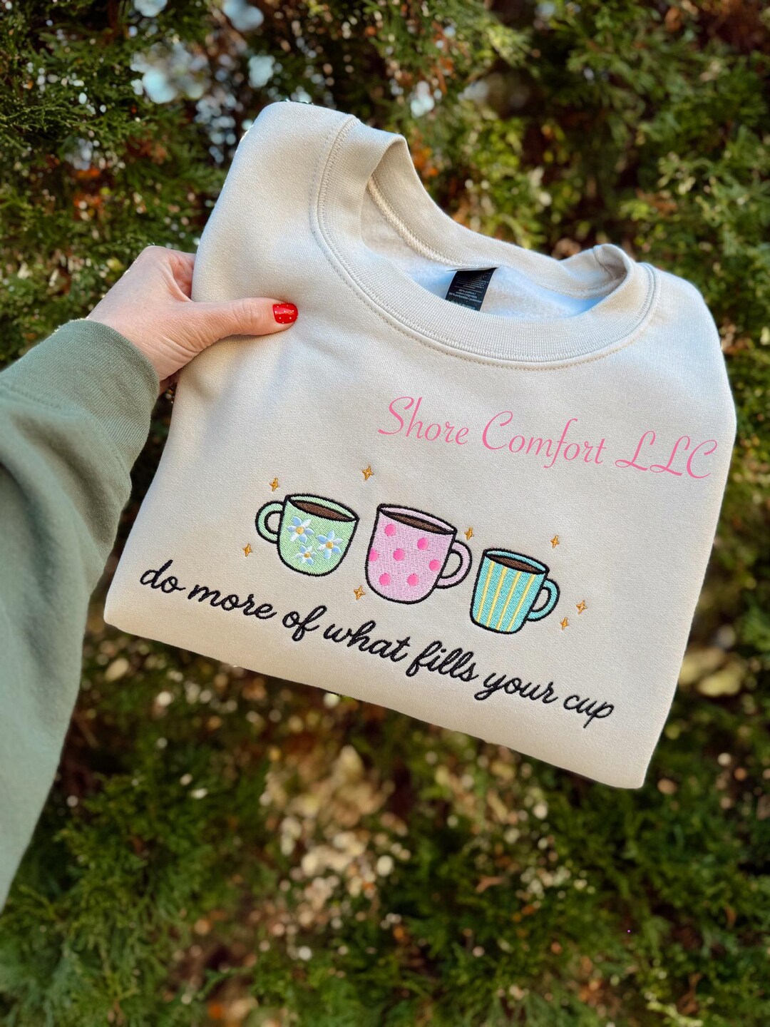 Coffee Mug Embroidery Design | Do More of What Fills Your Cup | Cute ...