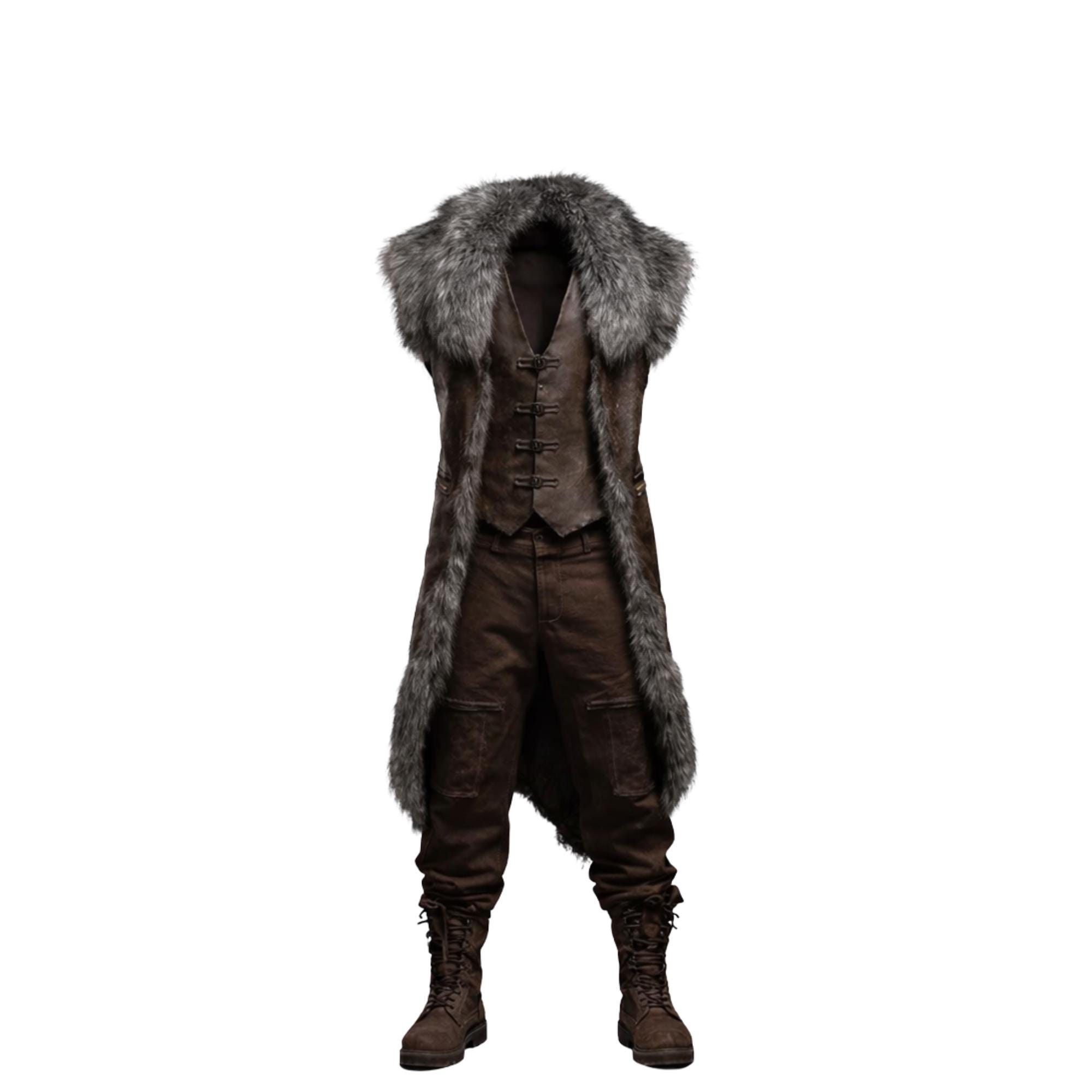 Handmade Pure Cow Leather Medieval Fur Coat: Viking Warrior Costume - Etsy