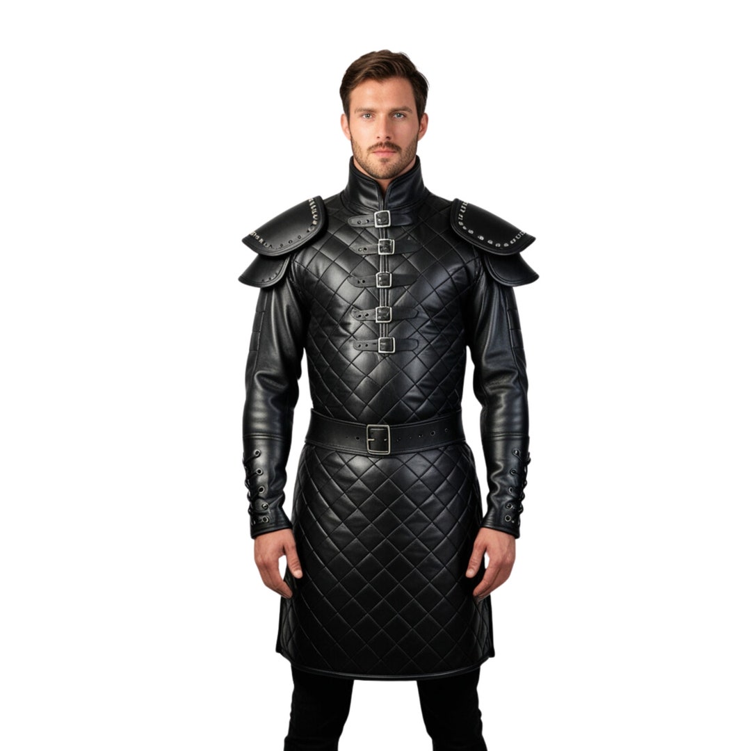 Cow Leather Knight Armor Gambeson Handmade Hema Style Quilted Gambeson ...