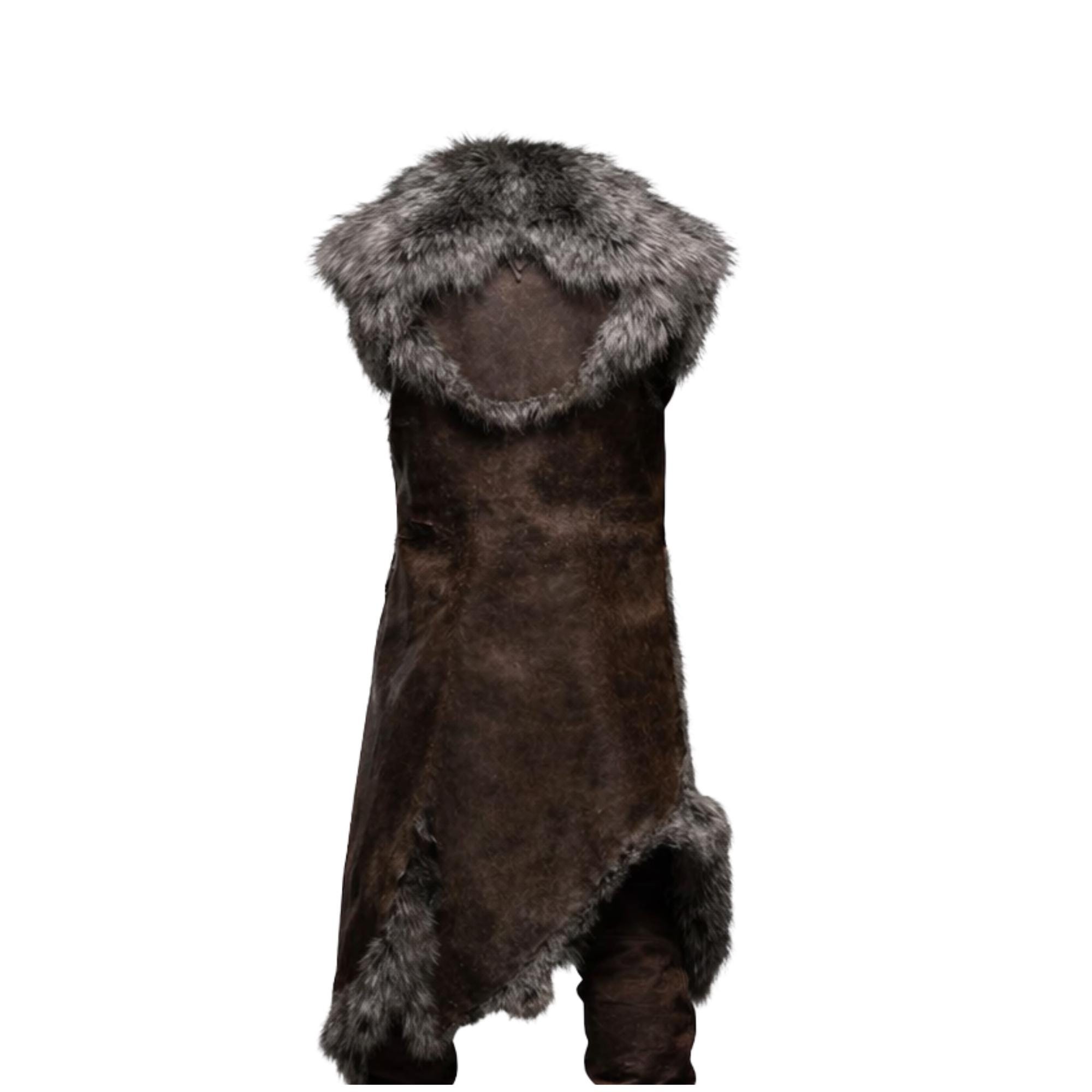 Handmade Pure Cow Leather Medieval Fur Coat: Viking Warrior Costume - Etsy
