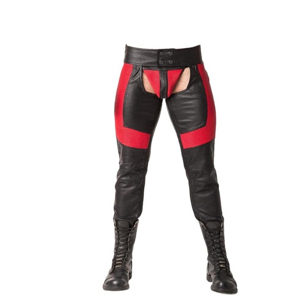 Motorcycle leather chaps men - Etsy France