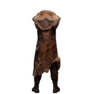 Handmade Cow Leather Medieval Fur Coat: Viking Warrior Costume - Etsy