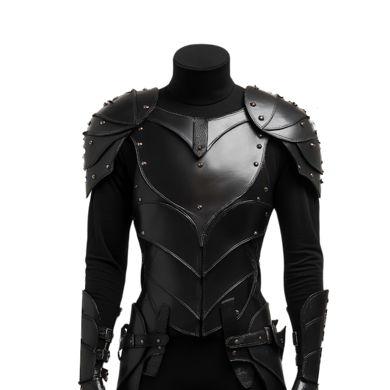 Custom Black Leather LARP Armor: Medieval Knight Cosplay Costume - Etsy