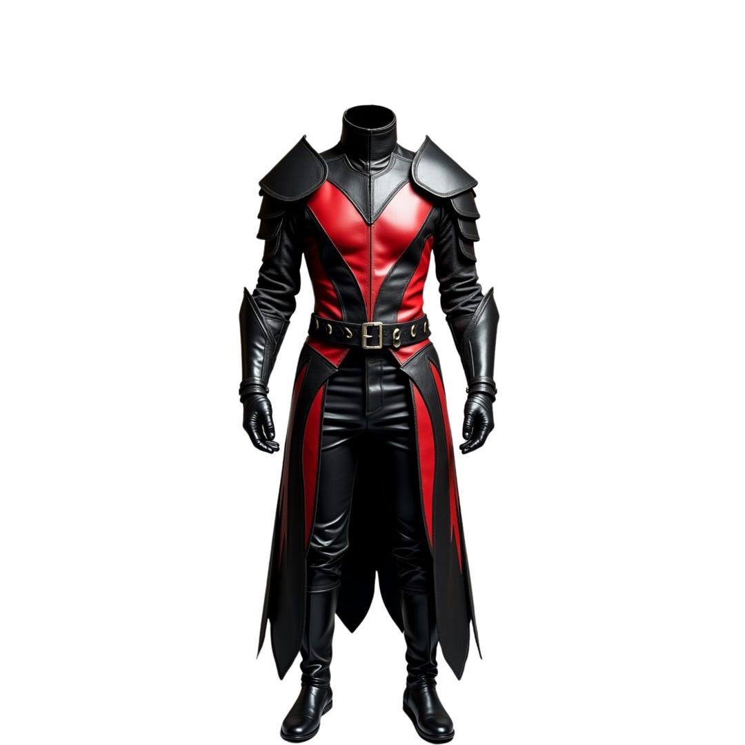 Handmade Red & Black Leather Cyborg Armor: Gothic Samurai Costume - Etsy