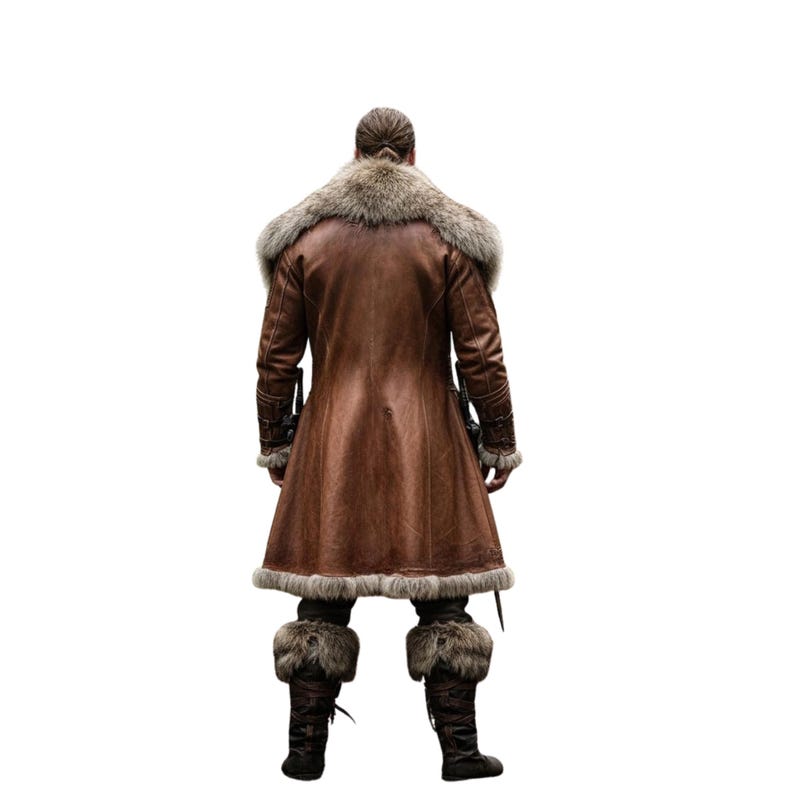 Handmade Customizable Cow Leather Medieval Fur Coat: Viking Warrior ...