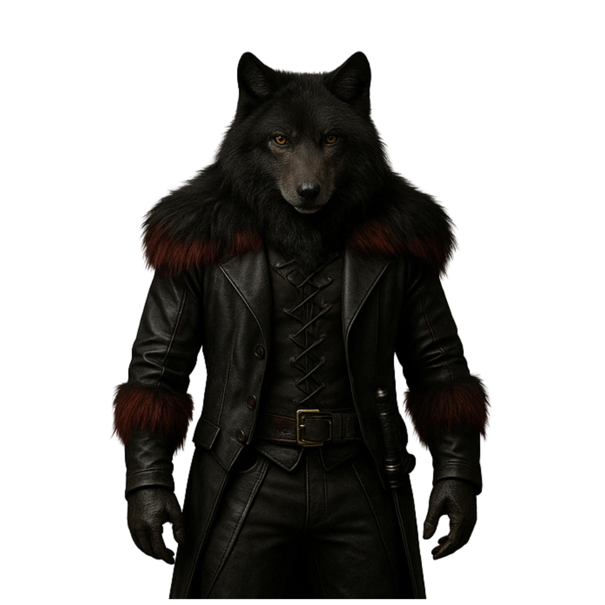Handcrafted Leather Werewolf Costume: Faux Fur Trim - Custom Fit - Etsy