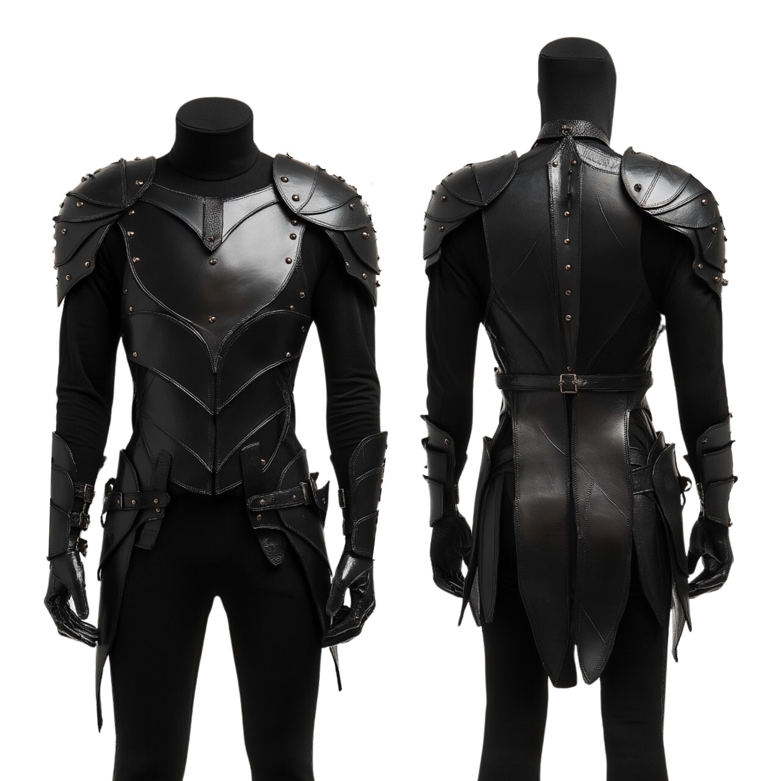Custom Black Leather LARP Armor: Medieval Knight Cosplay Costume - Etsy