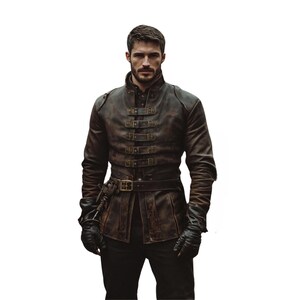 Dark Brown Leather Jerkin: Viking Renaissance Cosplay Vest With ...