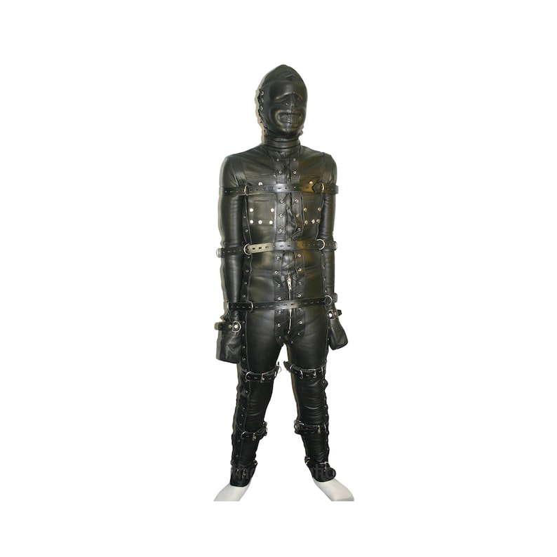 Bdsm Black Leather Inescapable Bondage Suit Bondage Gay Suit Etsy Finland