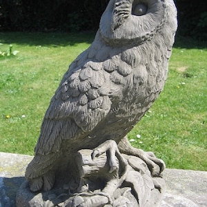 Stone Owl Garden Statue Antique Finish Owl Ornament - Etsy
