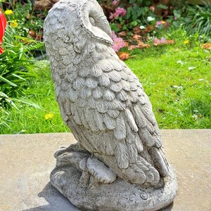 Stone Owl Garden Statue Antique Finish Owl Ornament - Etsy