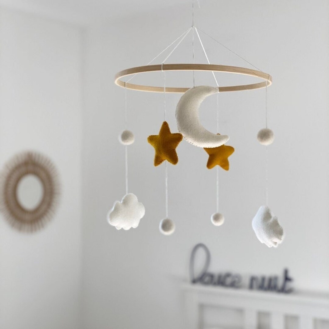 Baby Mobile Moon, Clouds and Stars, Baby Mobile, Birth Gift - Etsy